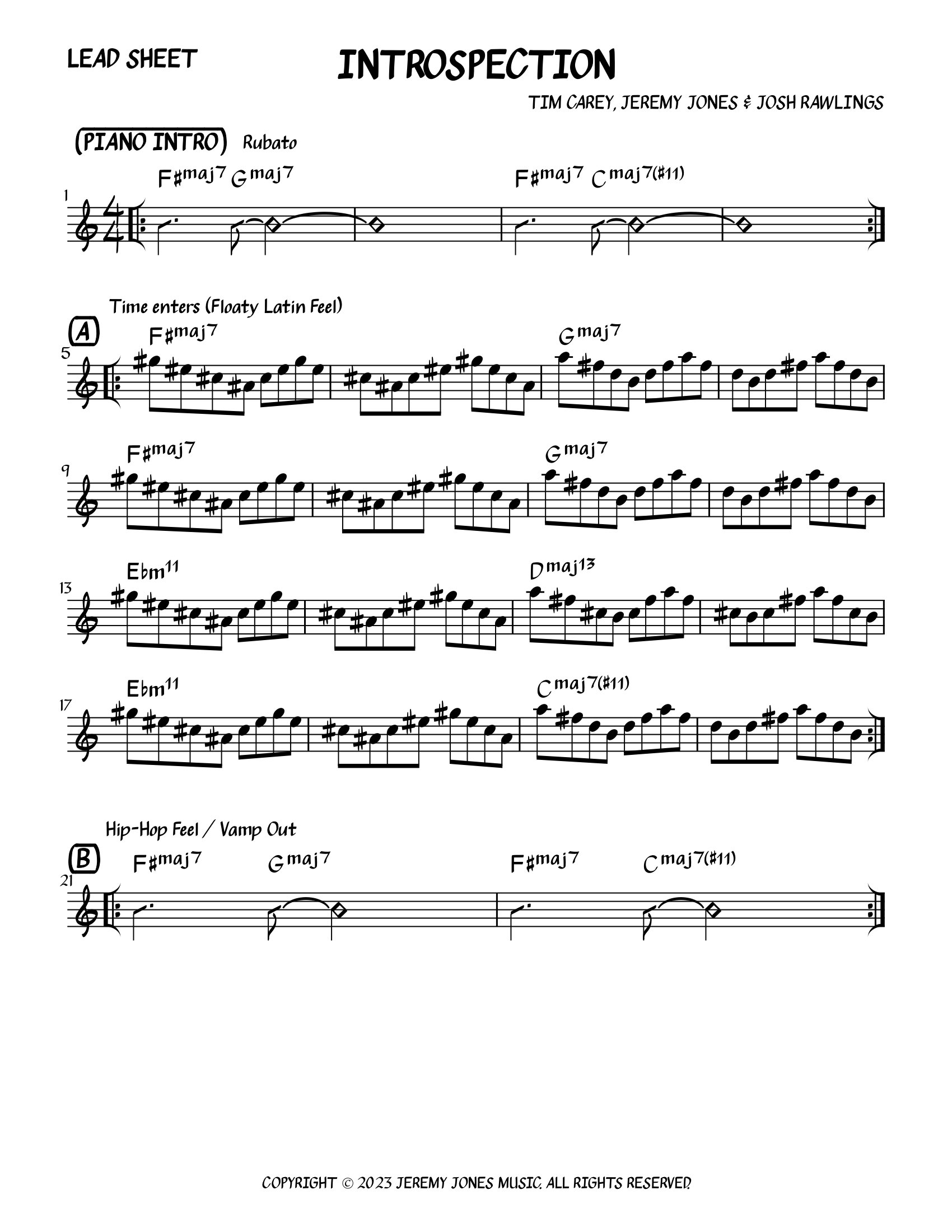 Sheet Music - Jeremy Jones Music, Seattle Drummer & Composer